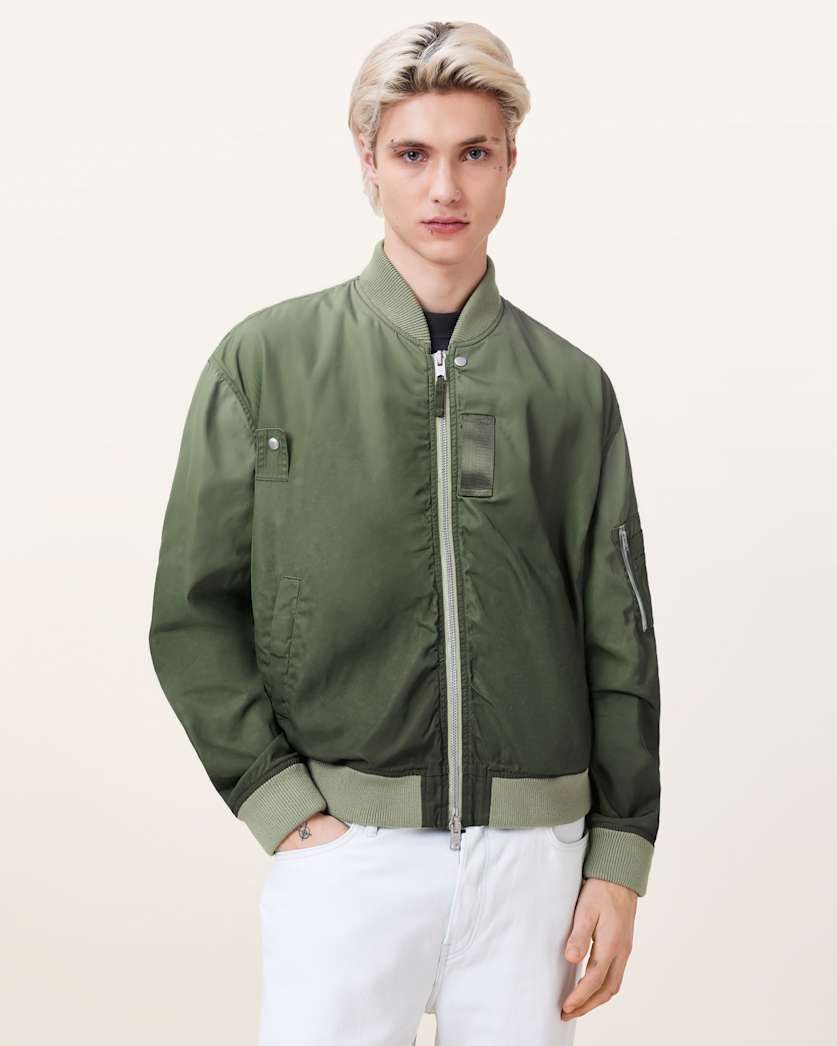 Cascade Relaxed Fit Bomber Jacket ISLAND GREEN | ALLSAINTS